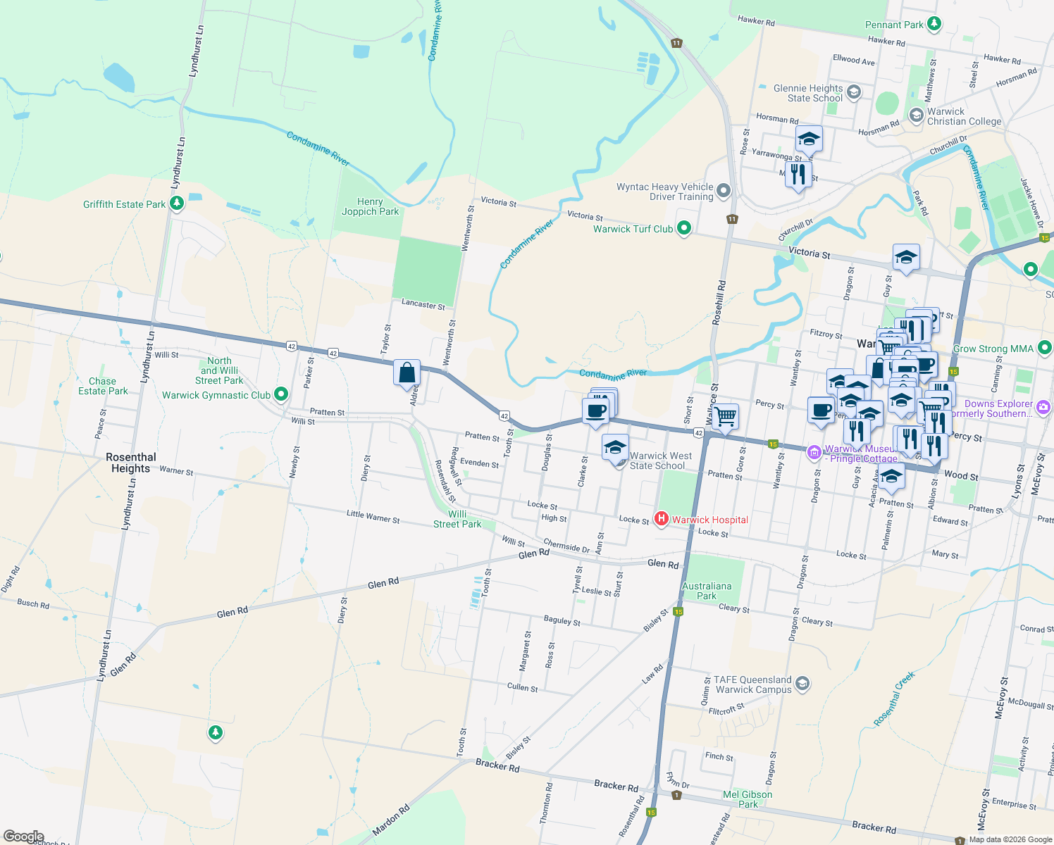 205 Wood Street, Warwick QLD - Walk Score