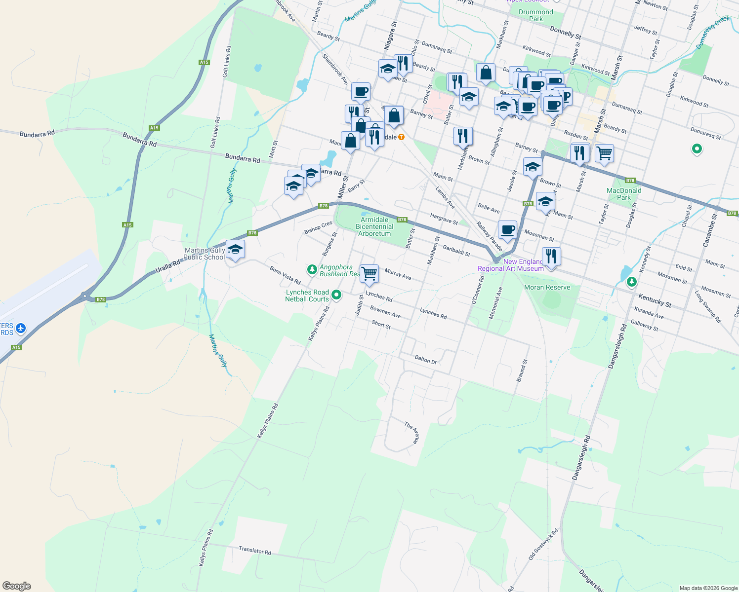 102 Lynches Road, Armidale NSW - Walk Score