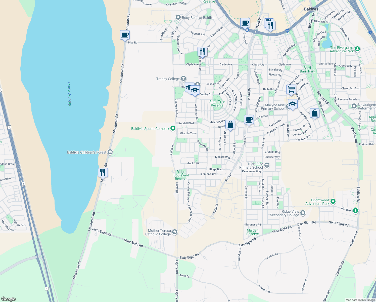 25 Wanderer Parkway, Baldivis WA - Walk Score