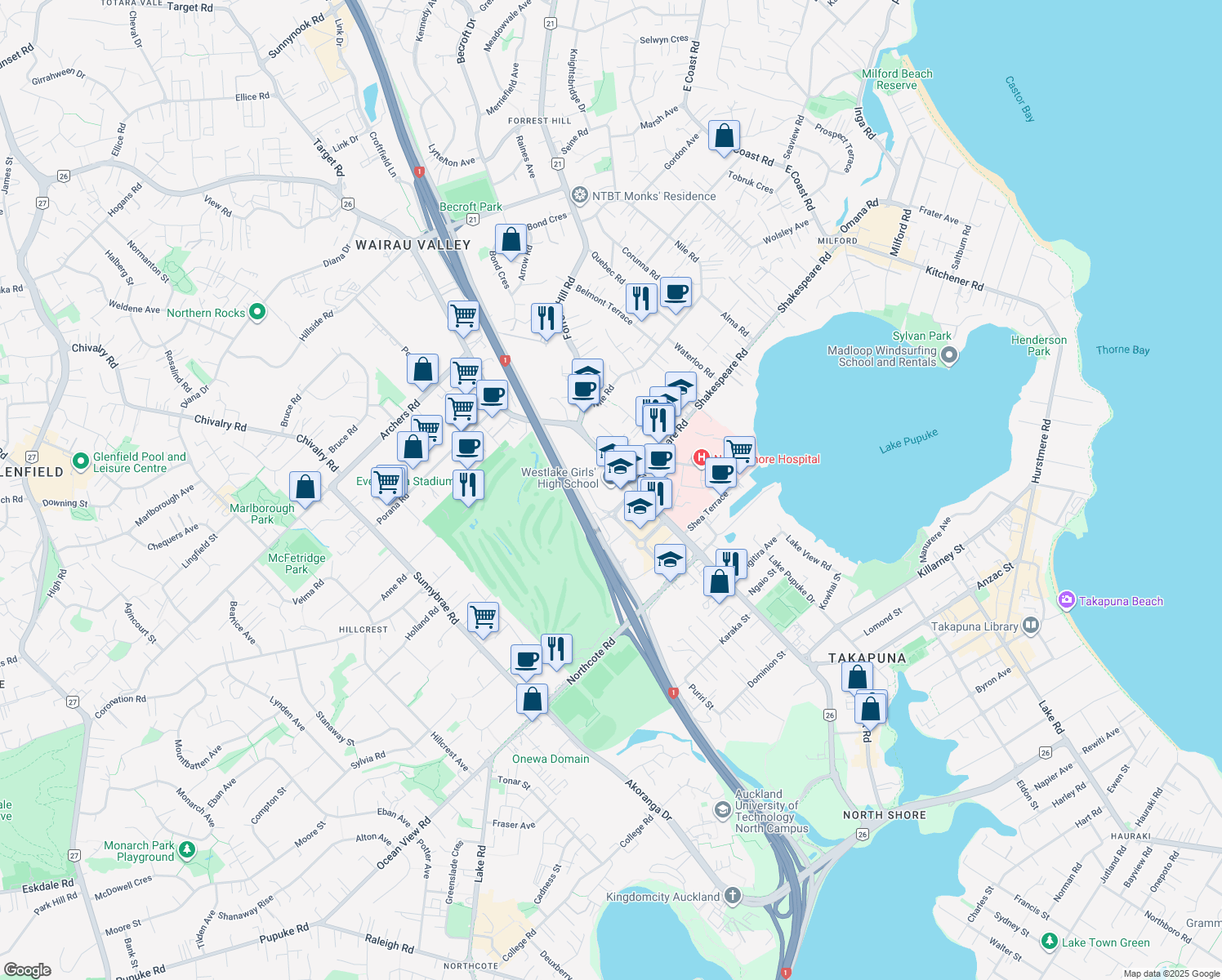 2 Wairau Road, Auckland Auckland - Walk Score