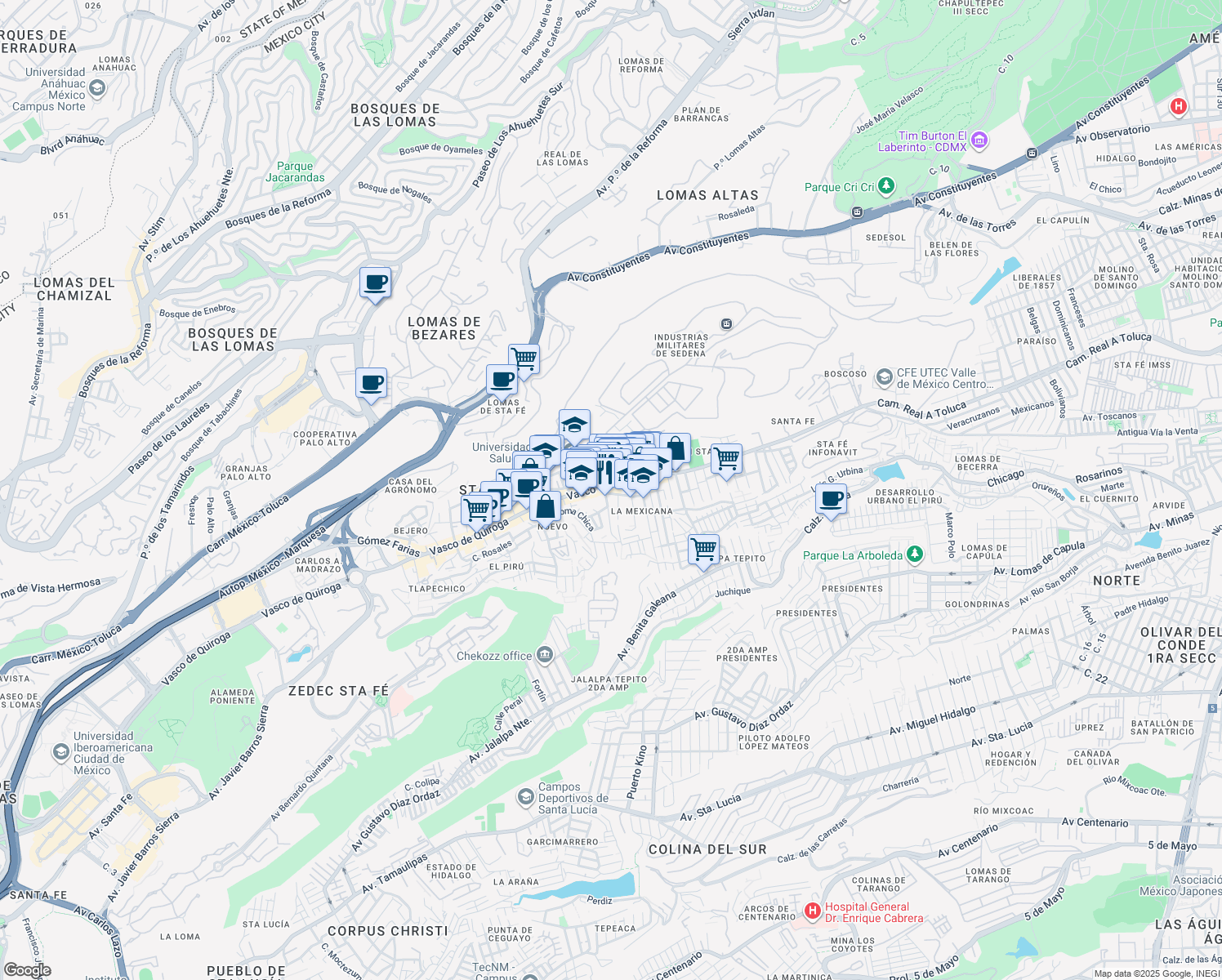 N° 1504 Vasco de Quiroga, Ciudad de México CDMX - Walk Score