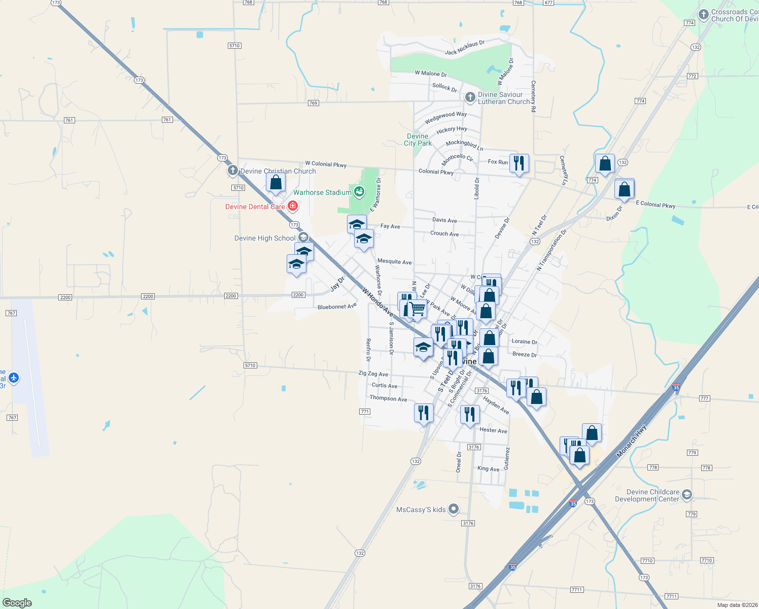 West Hondo Avenue, Devine TX - Walk Score