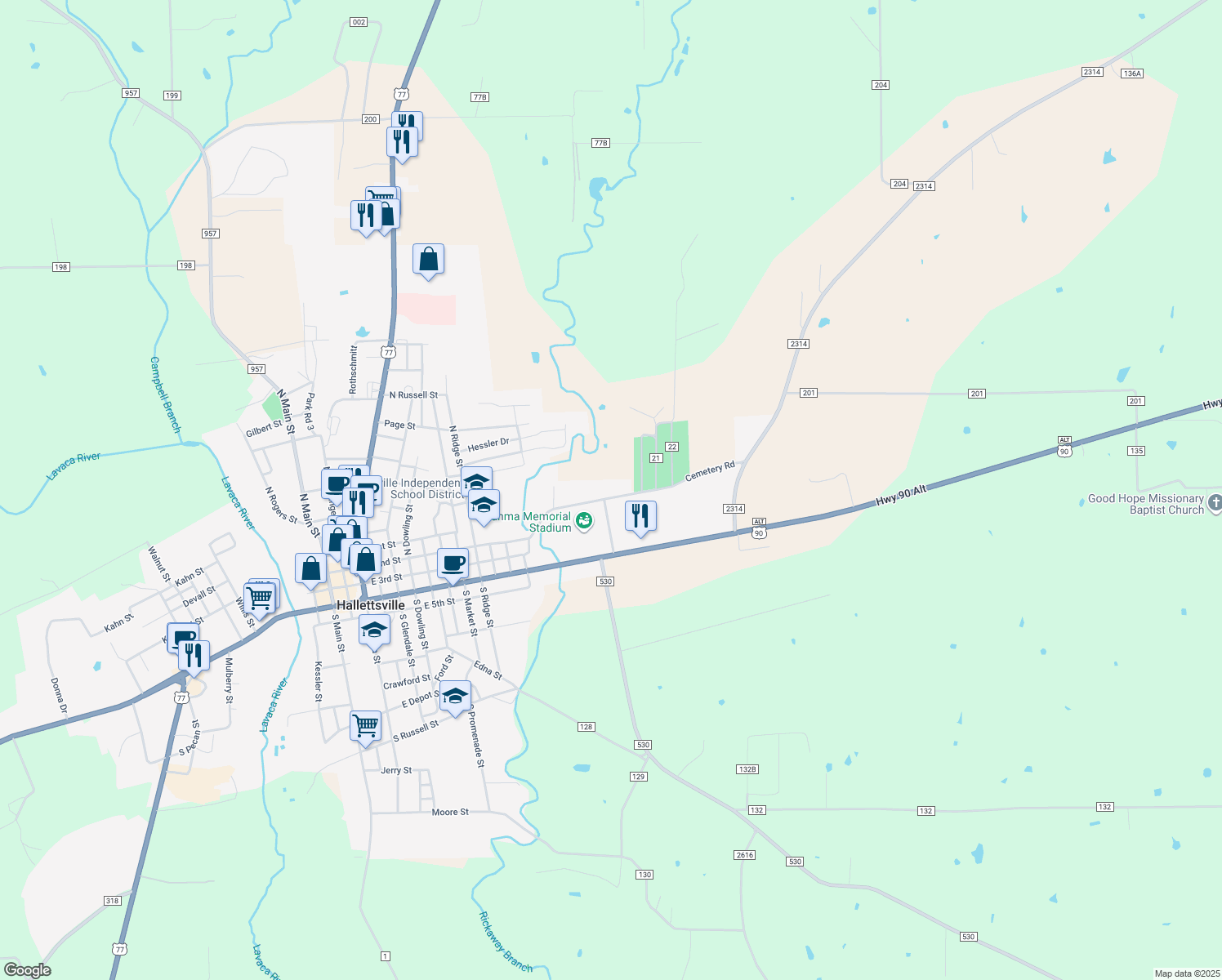 1405 Cemetery Road, Hallettsville TX - Walk Score