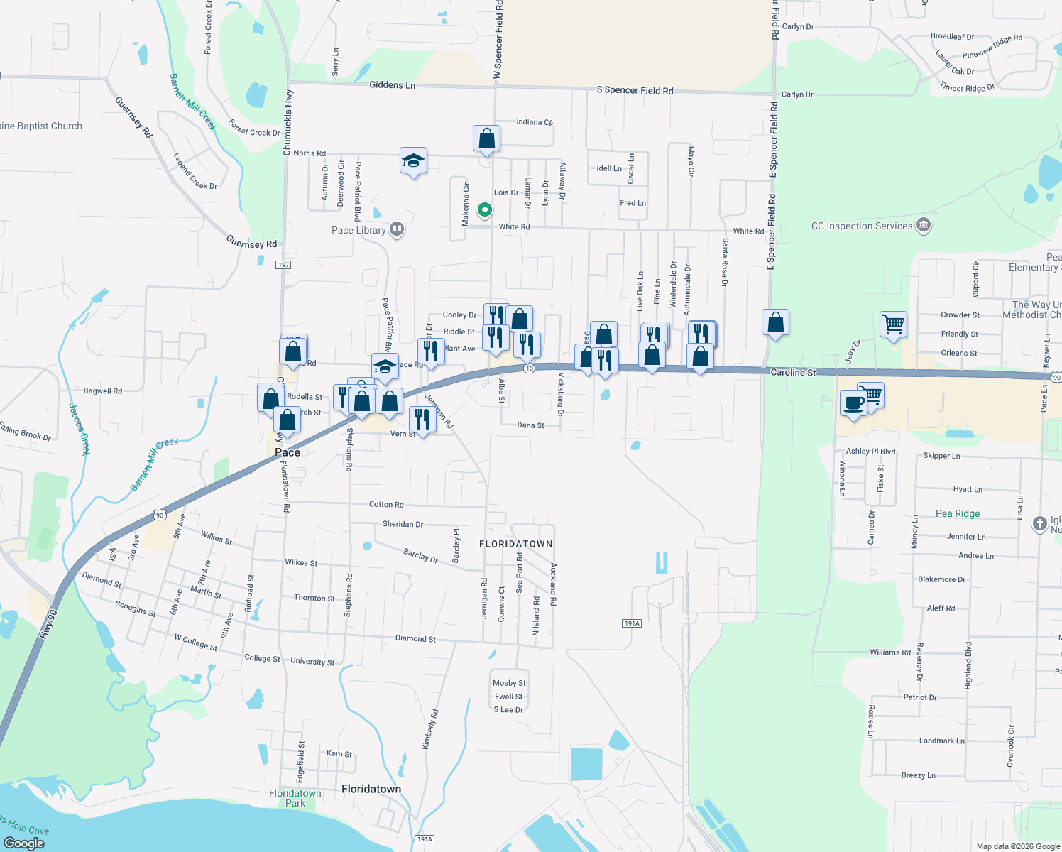 Dana Street, Pace FL - Walk Score