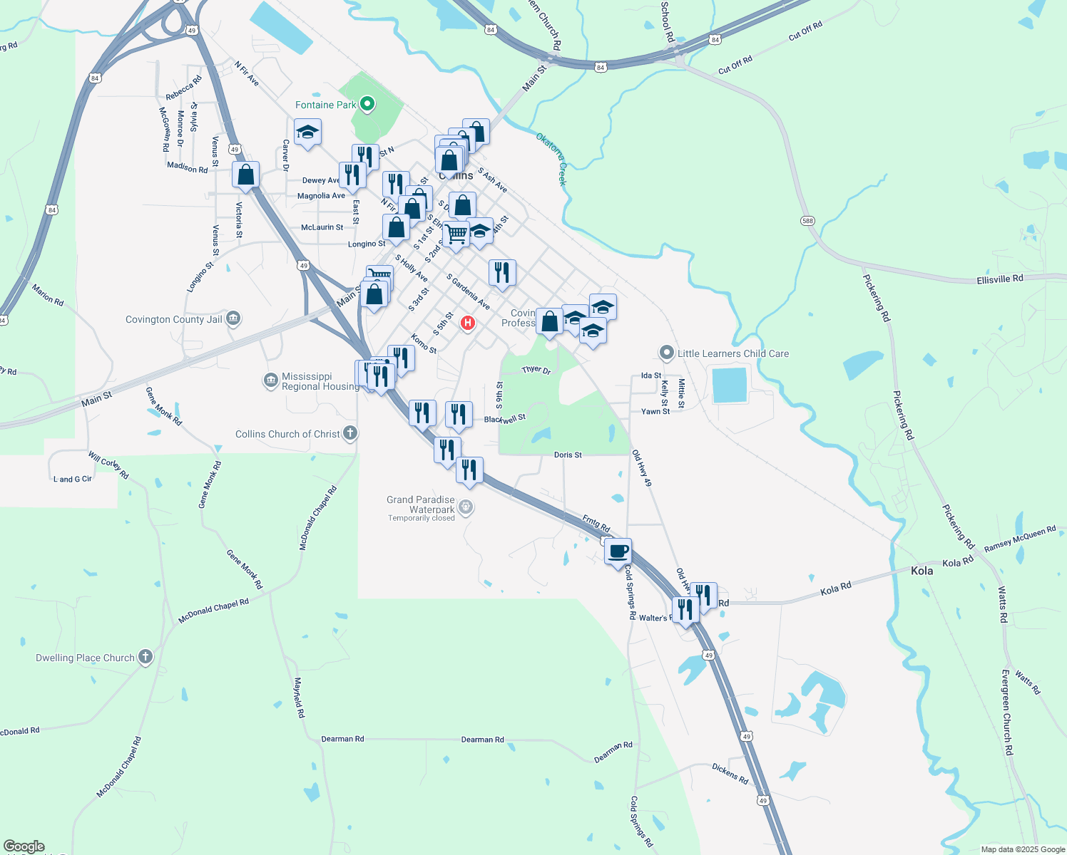 City Park, Collins MS - Walk Score