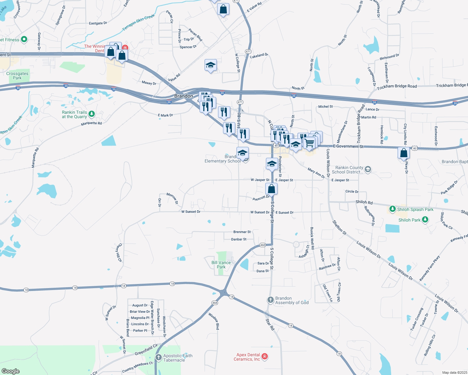 204 Overby Street, Brandon MS - Walk Score