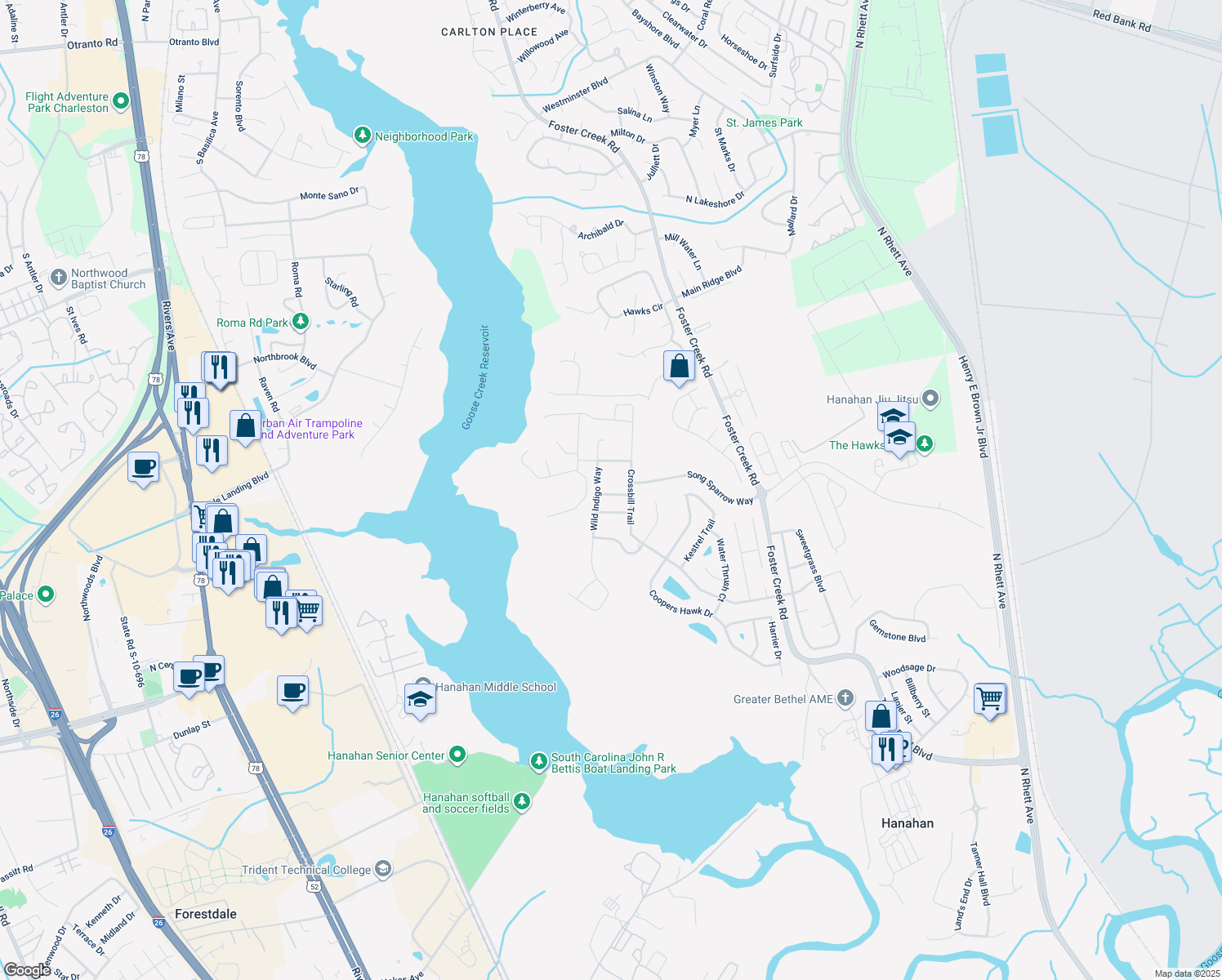 8007 Indian Hill Drive, Hanahan SC - Walk Score
