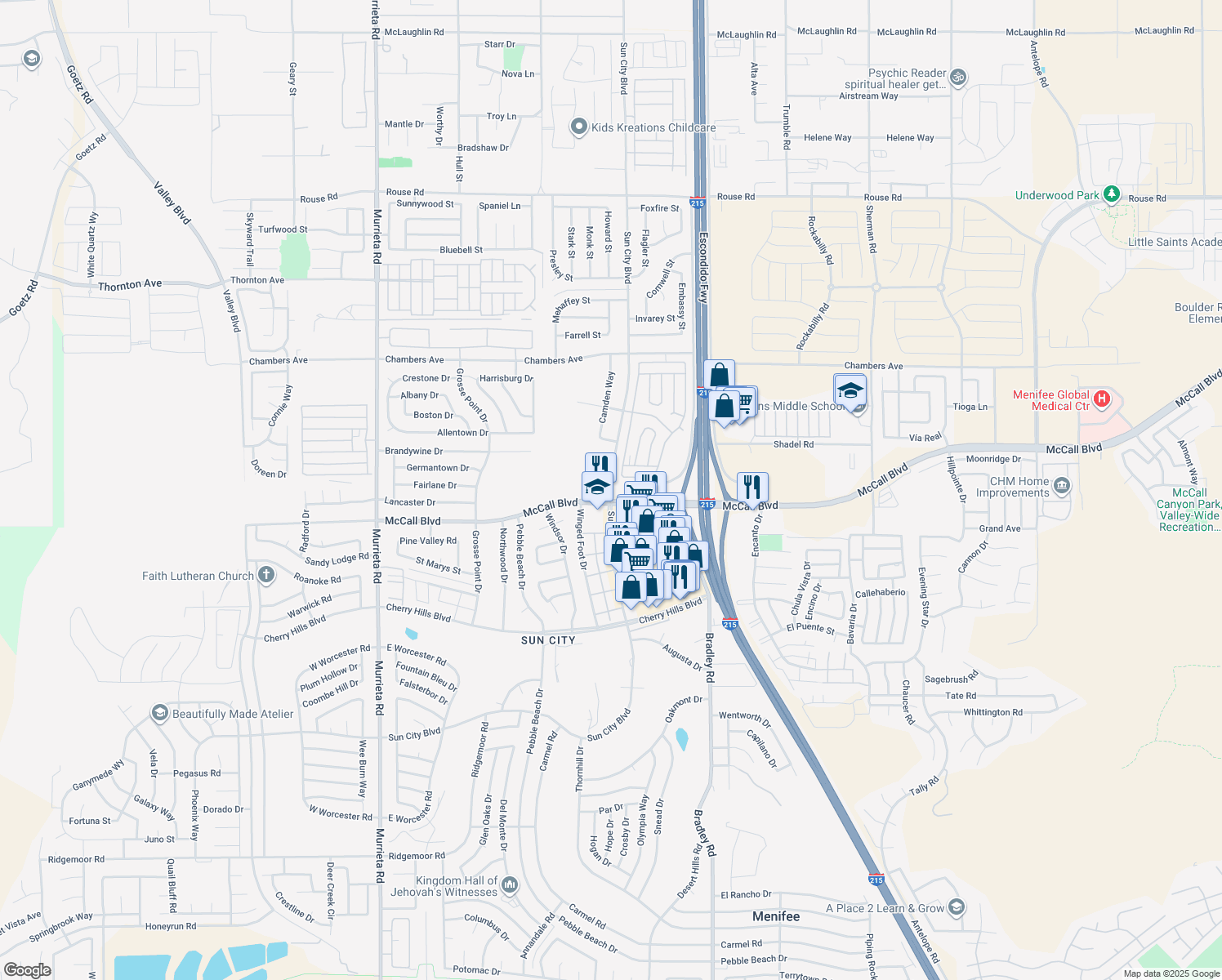 Sun City Boulevard, Menifee CA - Walk Score