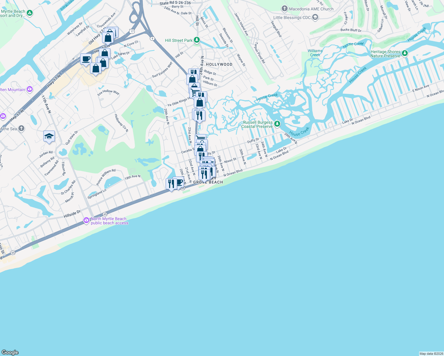 2500 North Ocean Boulevard, North Myrtle Beach SC - Walk Score