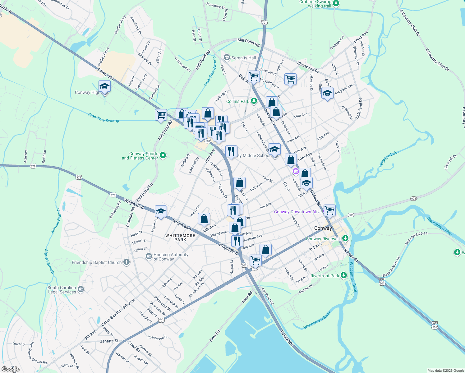 1106 Church Street, Conway SC - Walk Score
