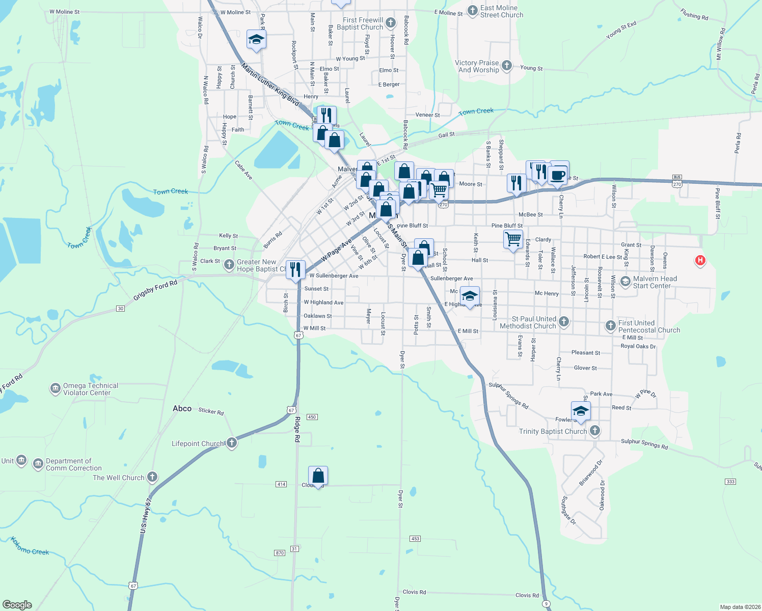 1406 Locust Street, Malvern AR - Walk Score