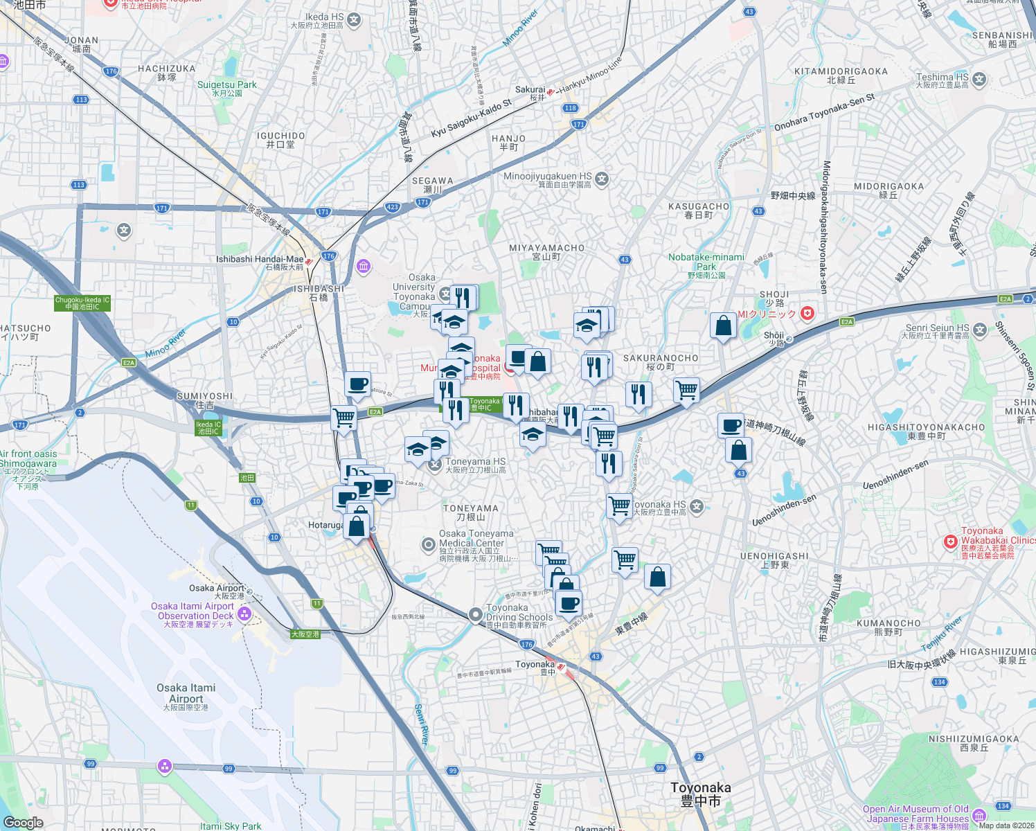 Toyonaka Osaka - Walk Score