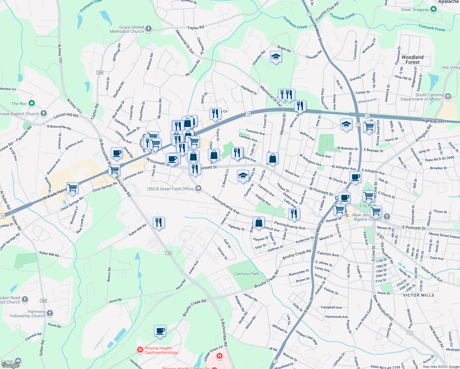 104 Clayton Street, Greer SC - Walk Score