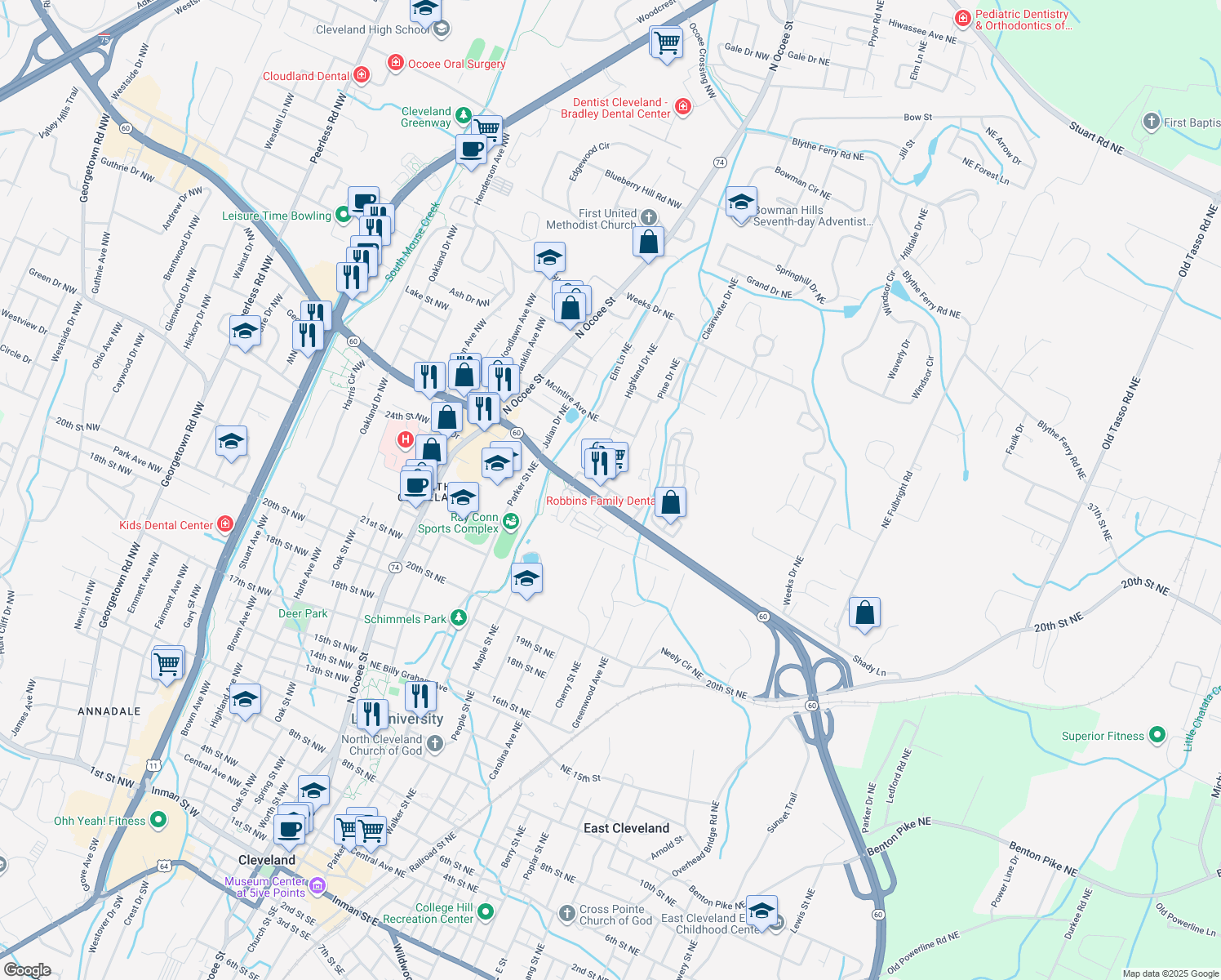 Cleveland TN - Walk Score