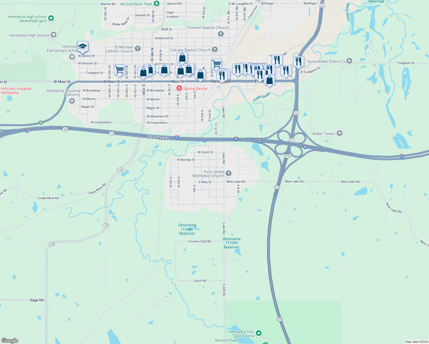 102 West Jefferson Street, Henryetta OK - Walk Score