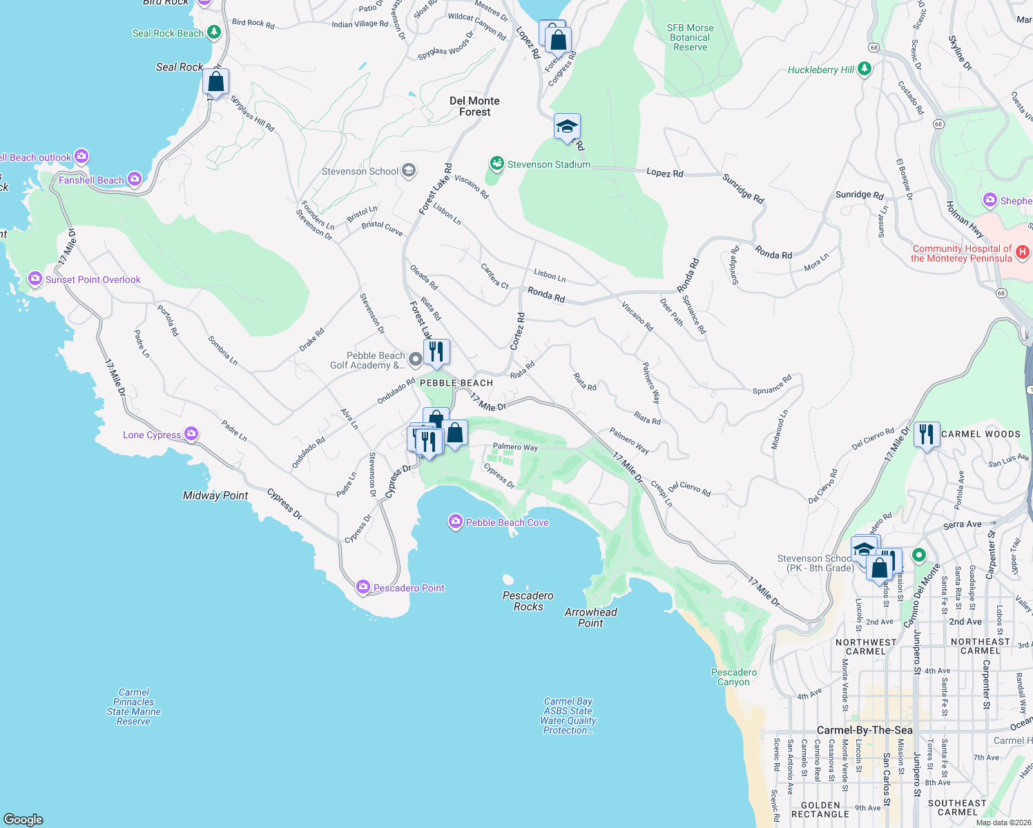 3326 17 Mile Drive, Del Monte Forest CA - Walk Score