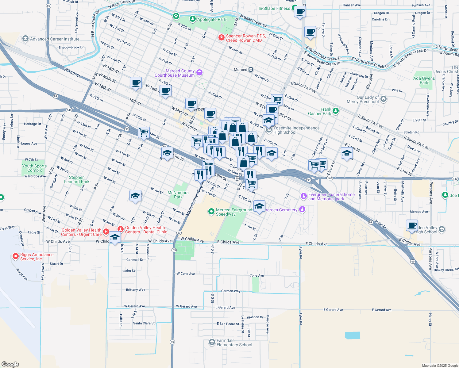 60 West 13th Street, Merced CA - Walk Score