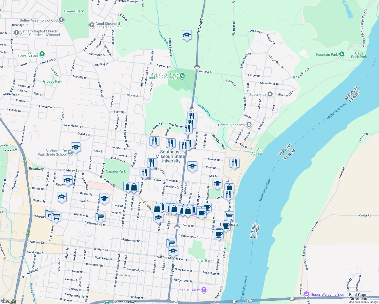 820 North Sprigg Street, Cape Girardeau MO - Walk Score