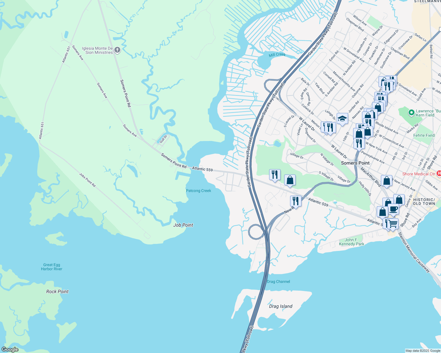 Bayside Drive, Somers Point NJ - Walk Score