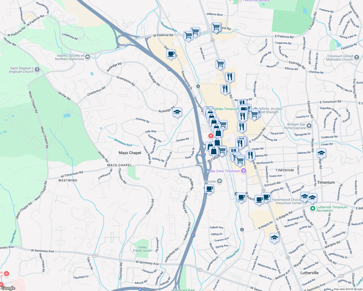 214 Burning Tree Road, Lutherville-Timonium MD - Walk Score