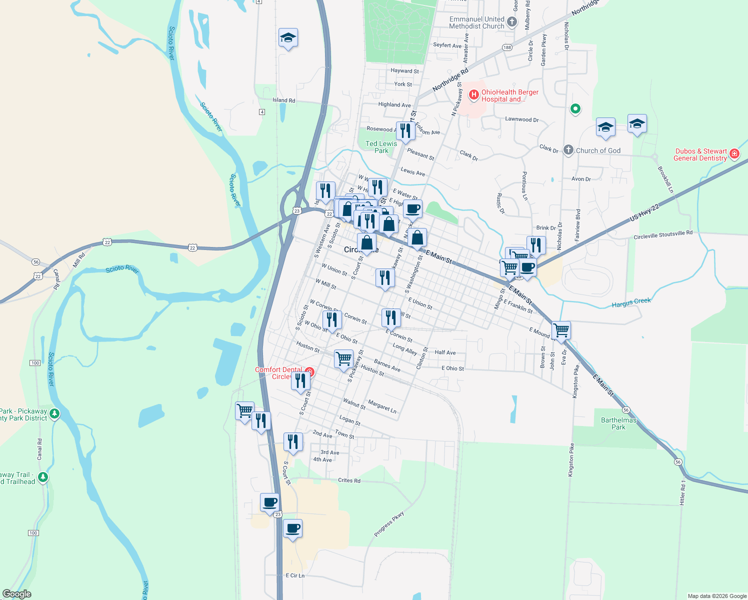 150 East Mill Street, Circleville OH - Walk Score