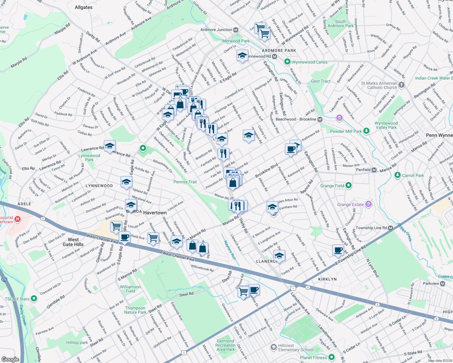 Darby Road, Havertown PA - Walk Score