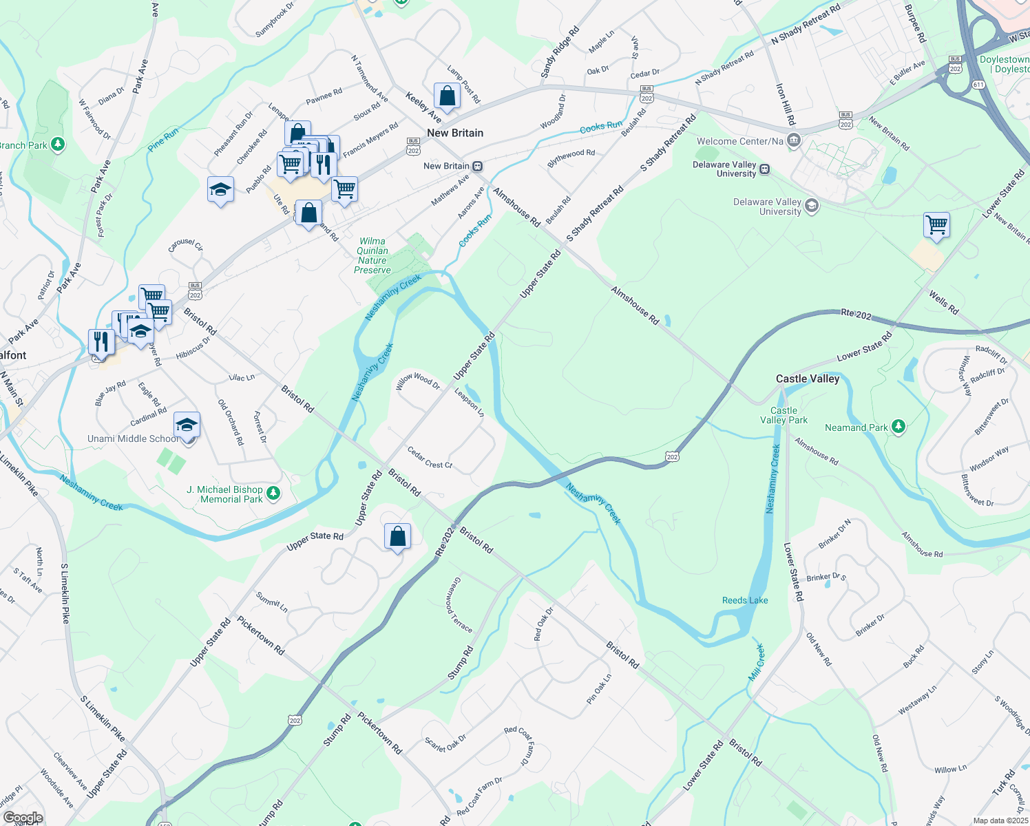 1 Neshaminy Greenway Trail, Doylestown PA - Walk Score