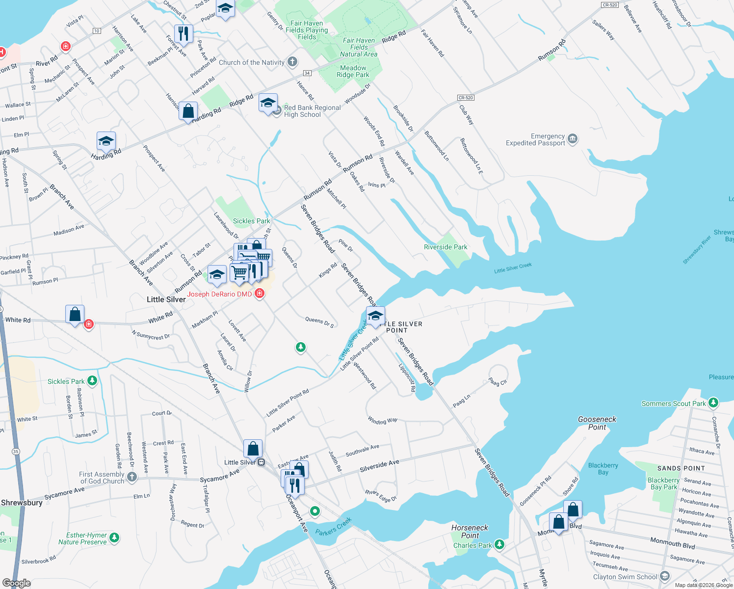 208 Seven Bridges Road, Little Silver NJ - Walk Score