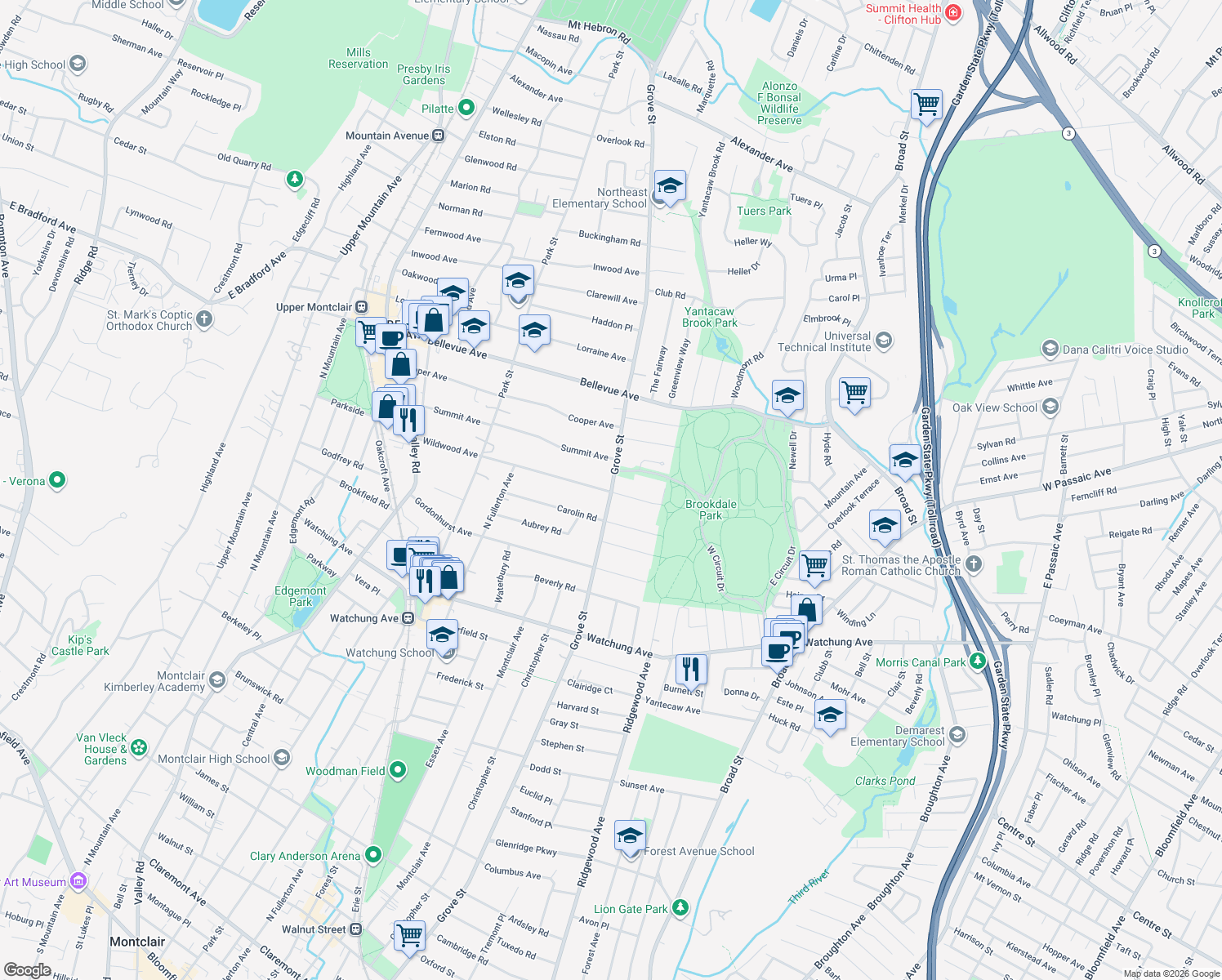 Street Map Of Montclair