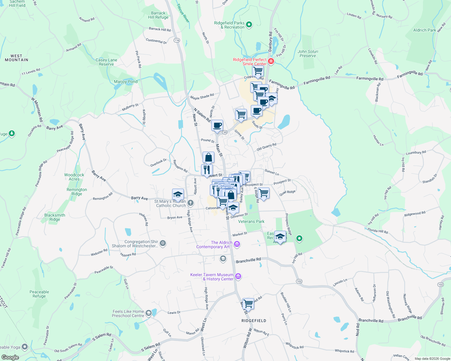 Connecticut 33, Ridgefield CT - Walk Score