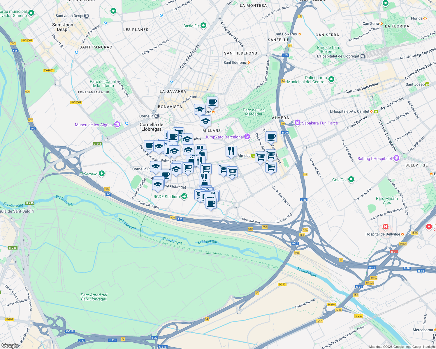 22 Carrer Albert Einstein, Cornellà de Llobregat CT - Walk Score