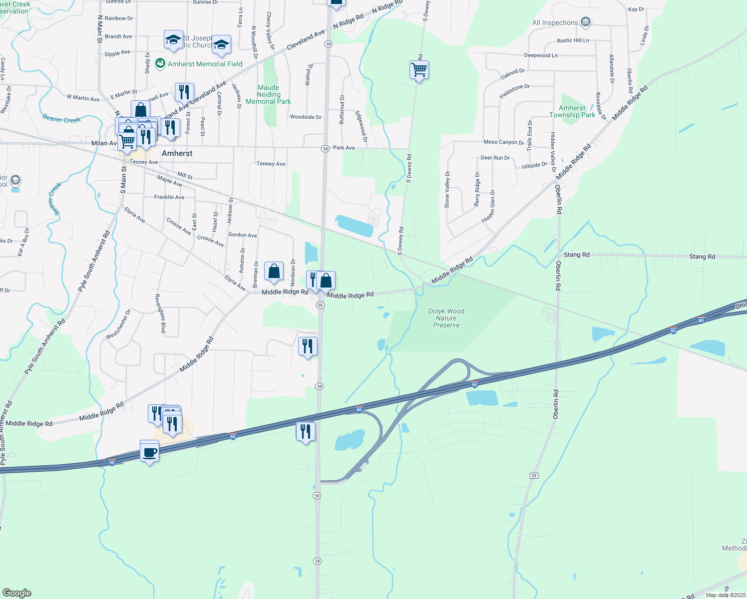 45705 Middle Ridge Road, Amherst OH - Walk Score
