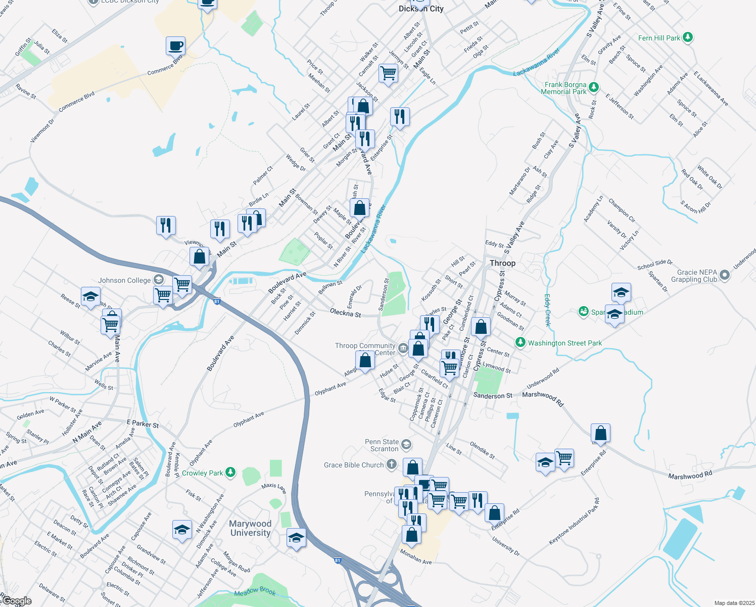 338 Sanderson Street, Throop PA - Walk Score