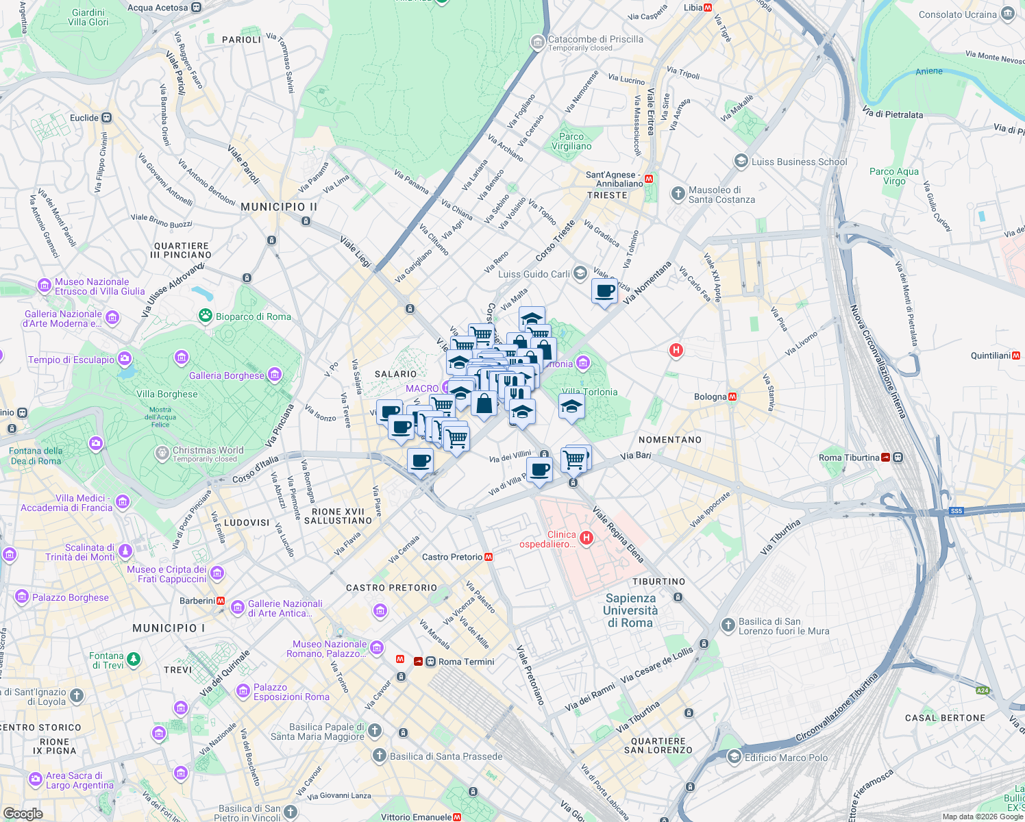 46 Via Nomentana, Rome Lazio - Walk Score