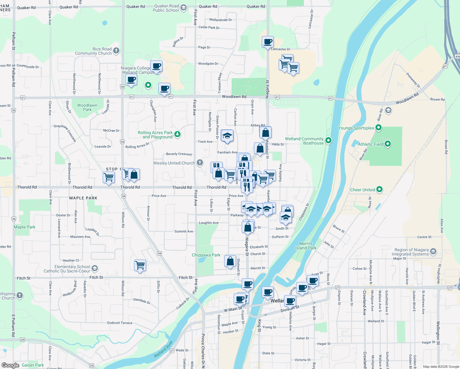 132 Thorold Road, Welland ON - Walk Score