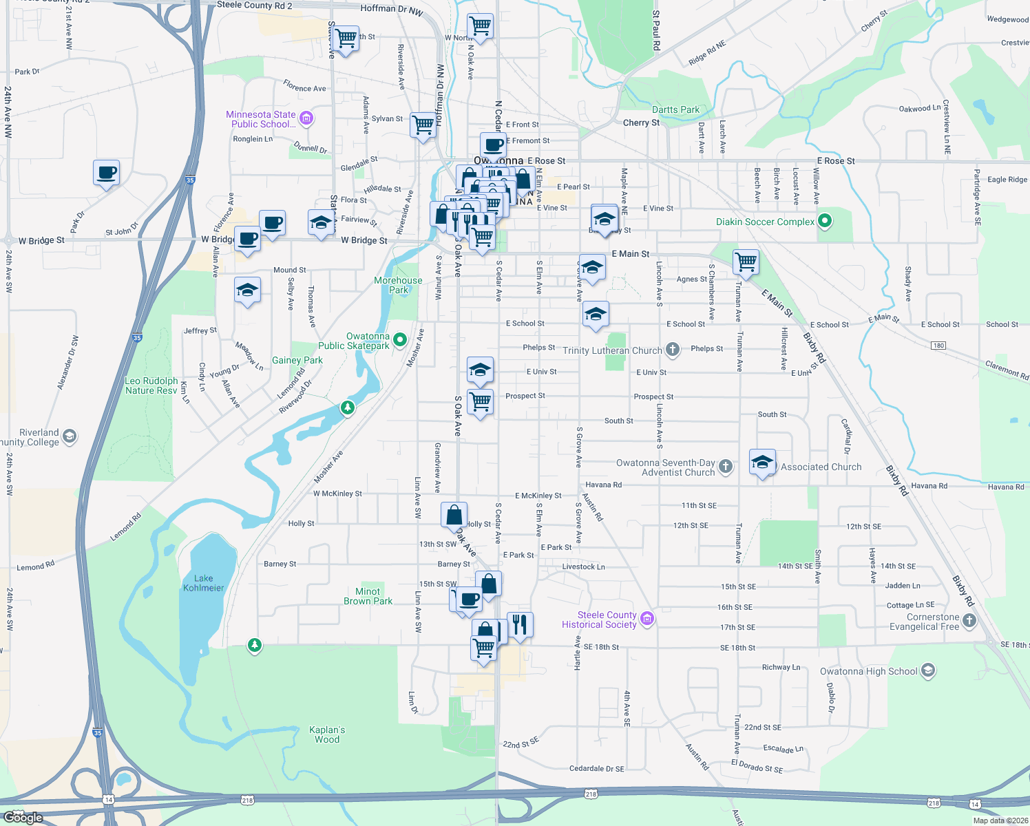 122 South Street, Owatonna MN - Walk Score