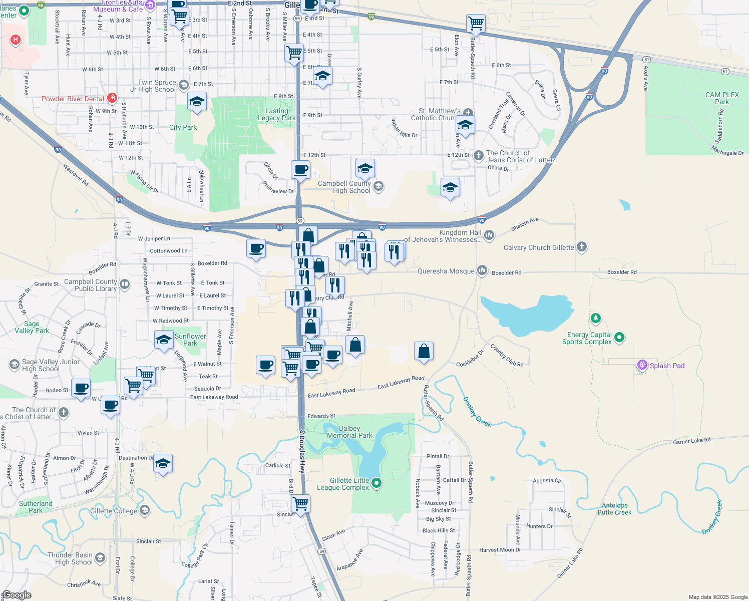 1020 Country Club Road, Gillette WY - Walk Score