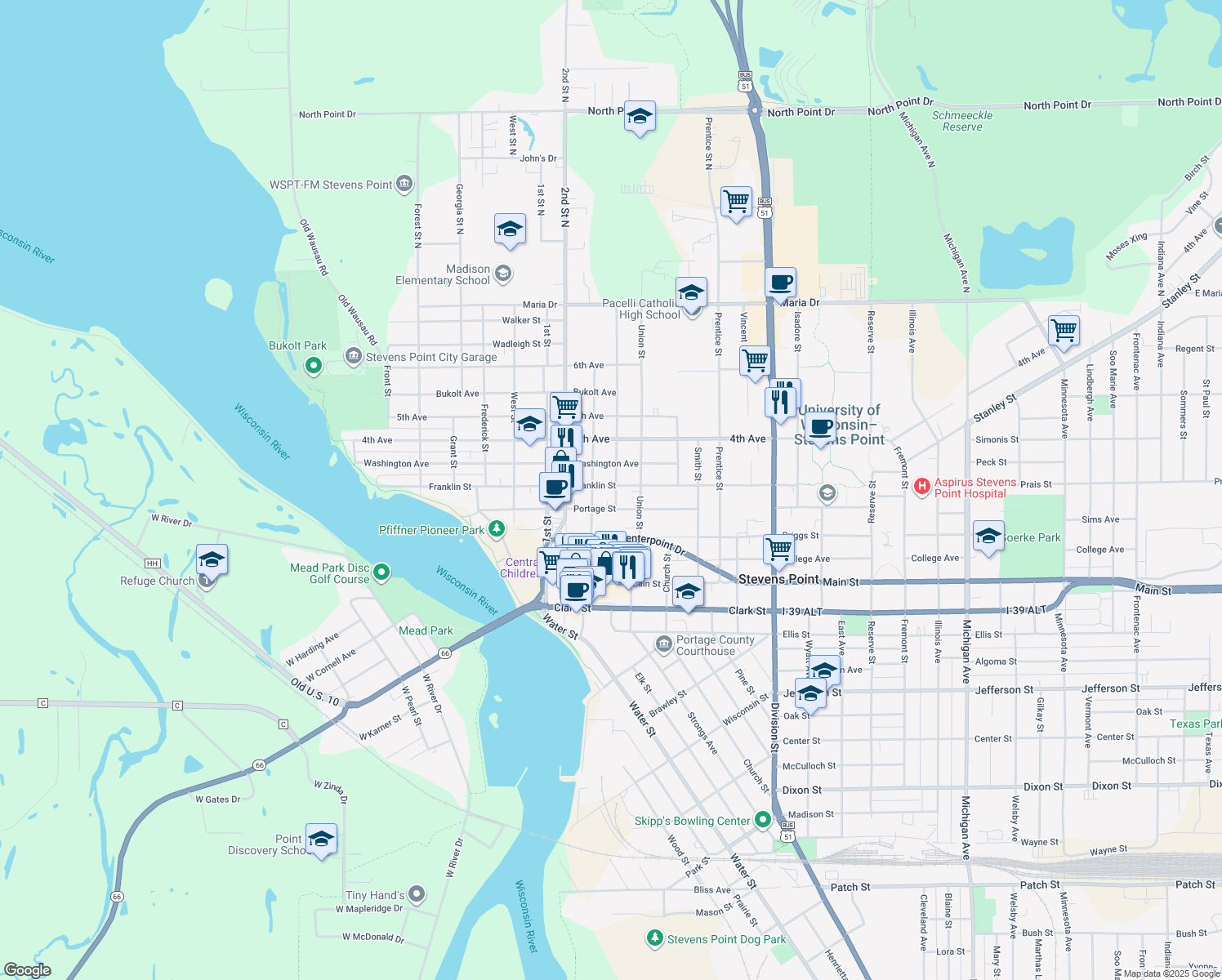 1025 Franklin Street, Stevens Point WI - Walk Score