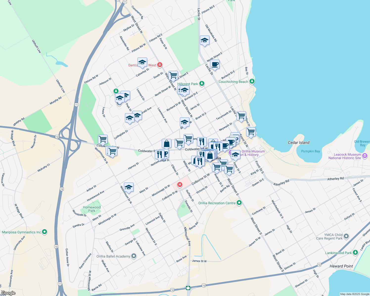 80 Coldwater Road West, Orillia ON - Walk Score