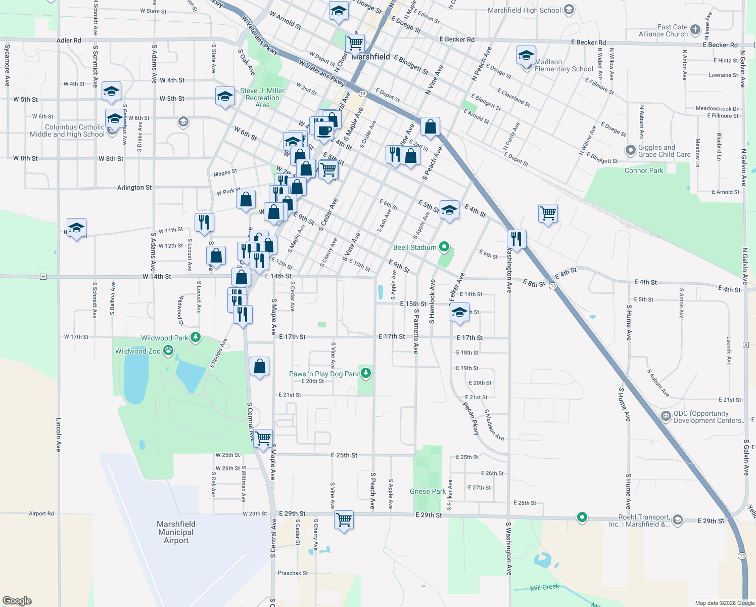 714 East 15th Street, Marshfield WI - Walk Score