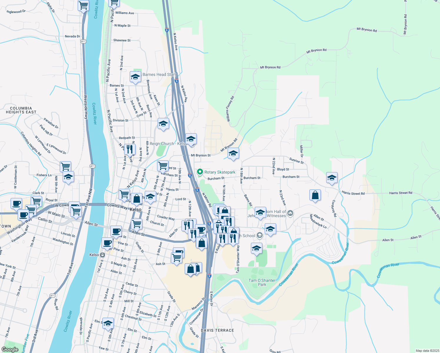 1417 Burcham Street, Kelso WA - Walk Score