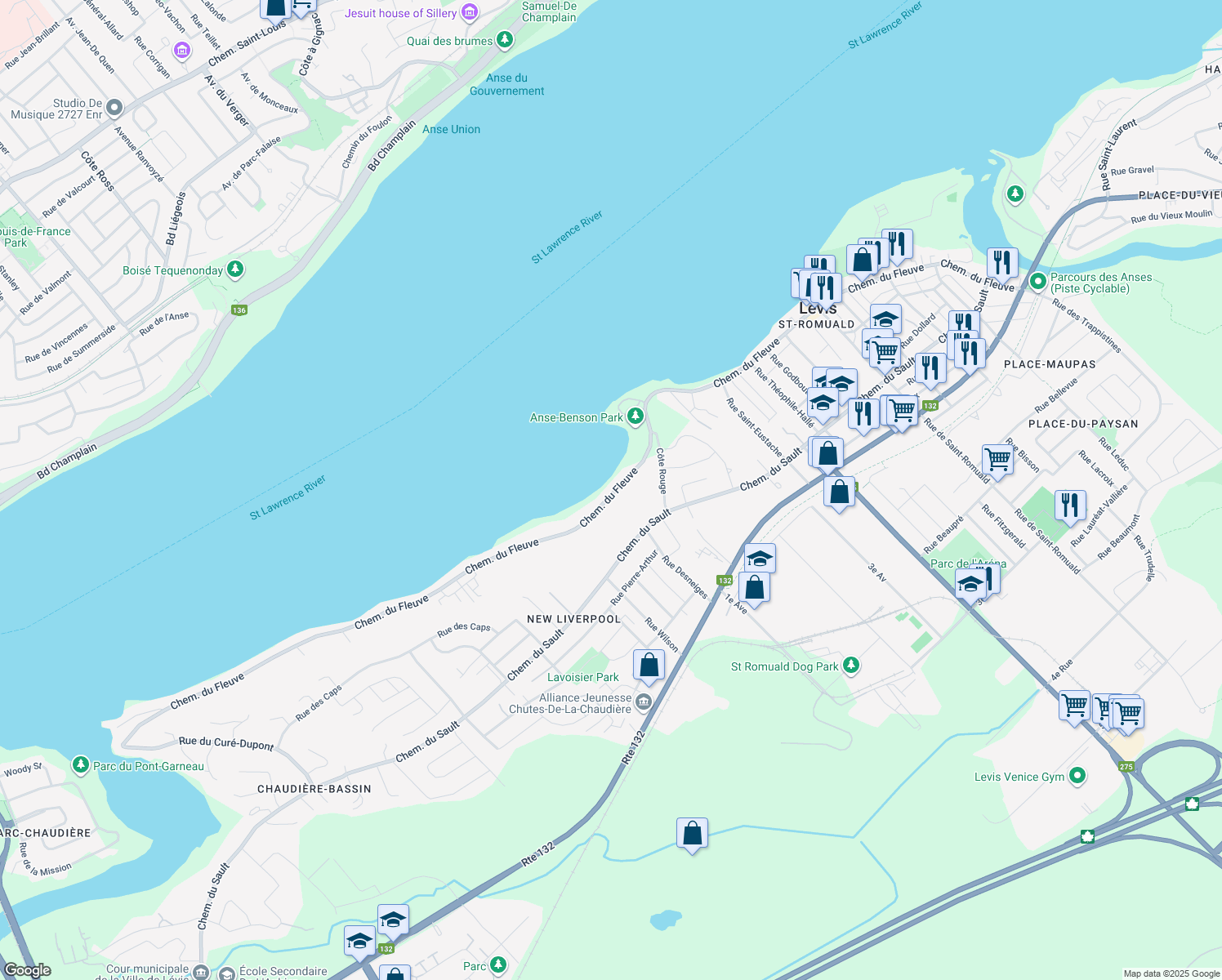 1825 Chemin du Fleuve, Lévis QC - Walk Score