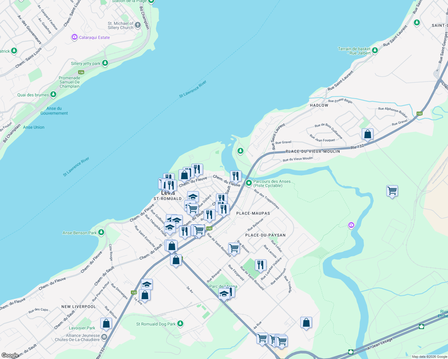 2463 Chemin du Fleuve, Lévis QC - Walk Score