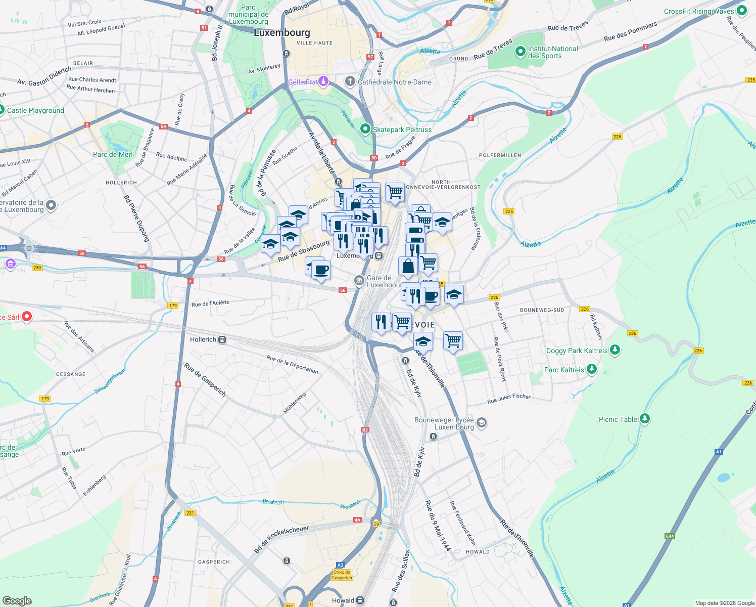 Rocade de Bonnevoie, Luxembourg Luxembourg - Walk Score