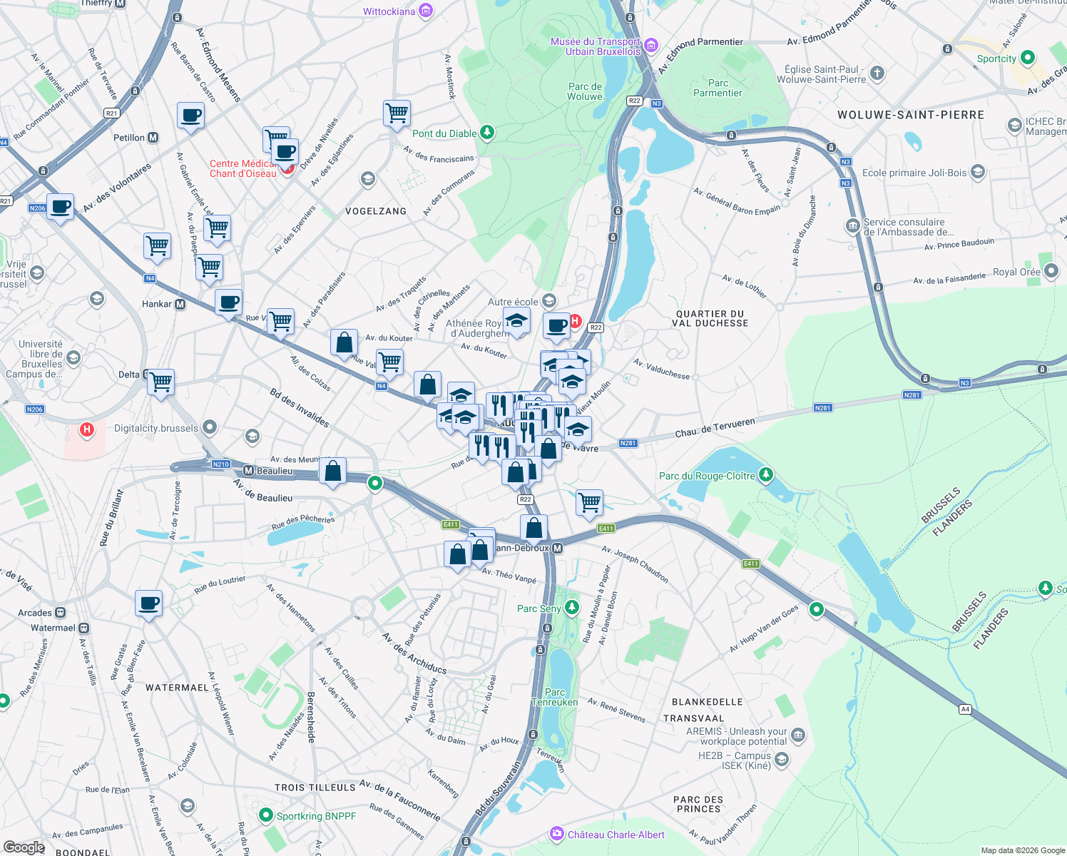 165 Boulevard du Souverain, Auderghem Bruxelles - Walk Score