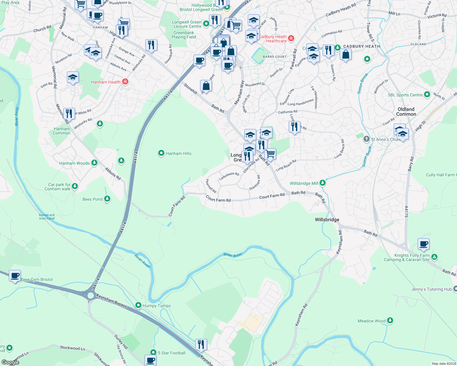 Ellacombe Road, Longwell Green England - Walk Score
