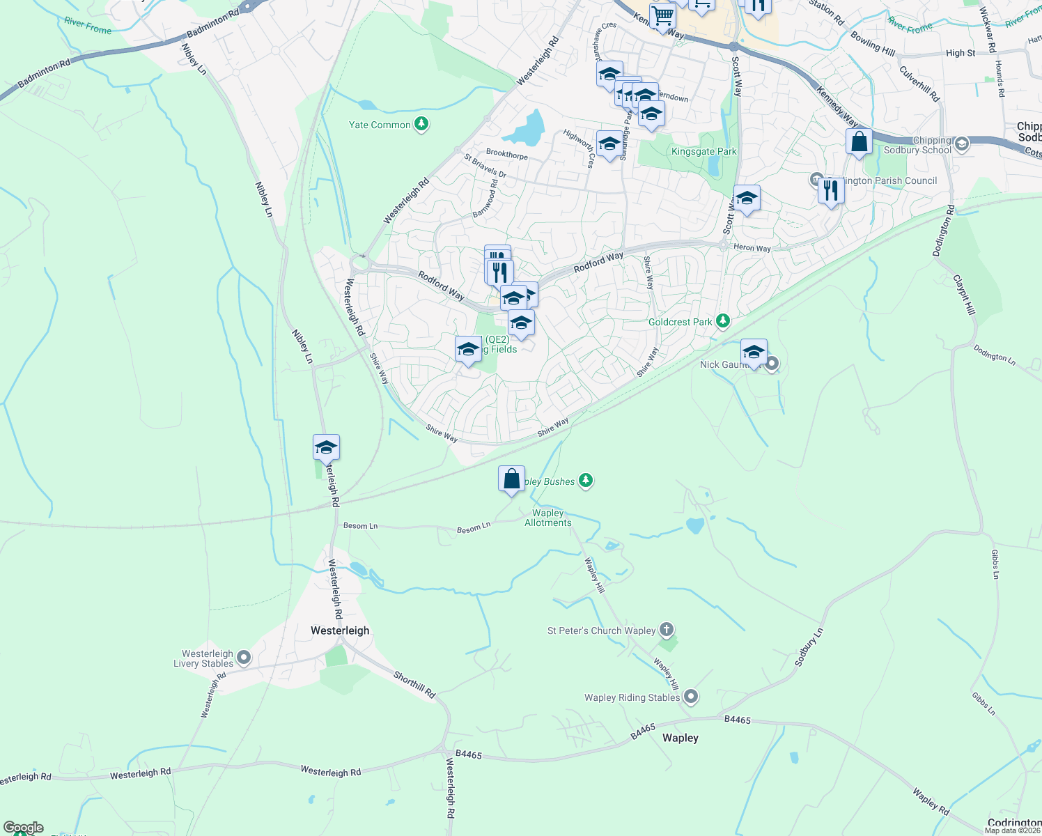 Kingscote, Yate England - Walk Score