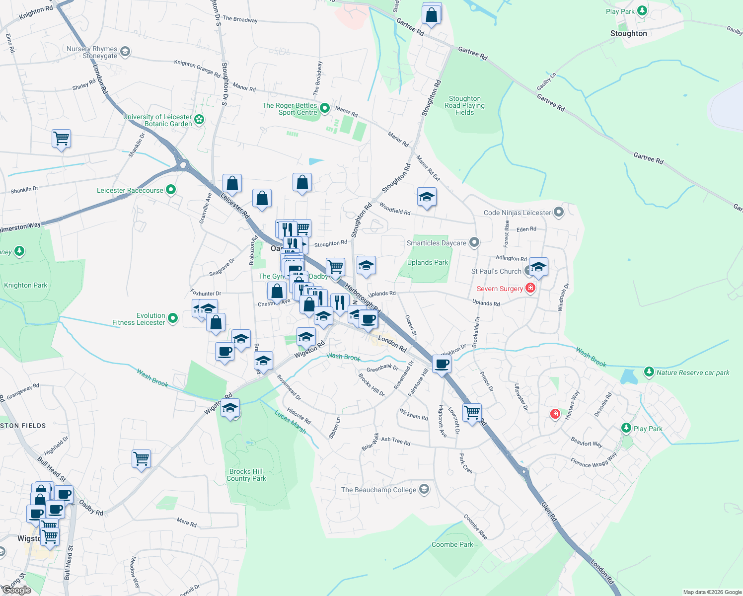 4 Uplands Road, Oadby England - Walk Score