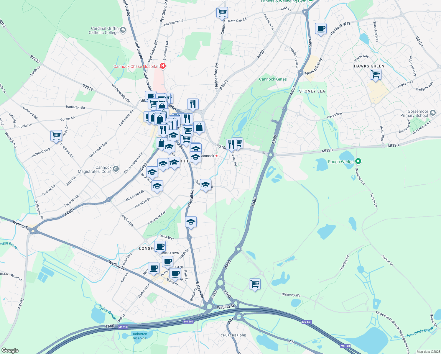 A location in Cannock - Walk Score