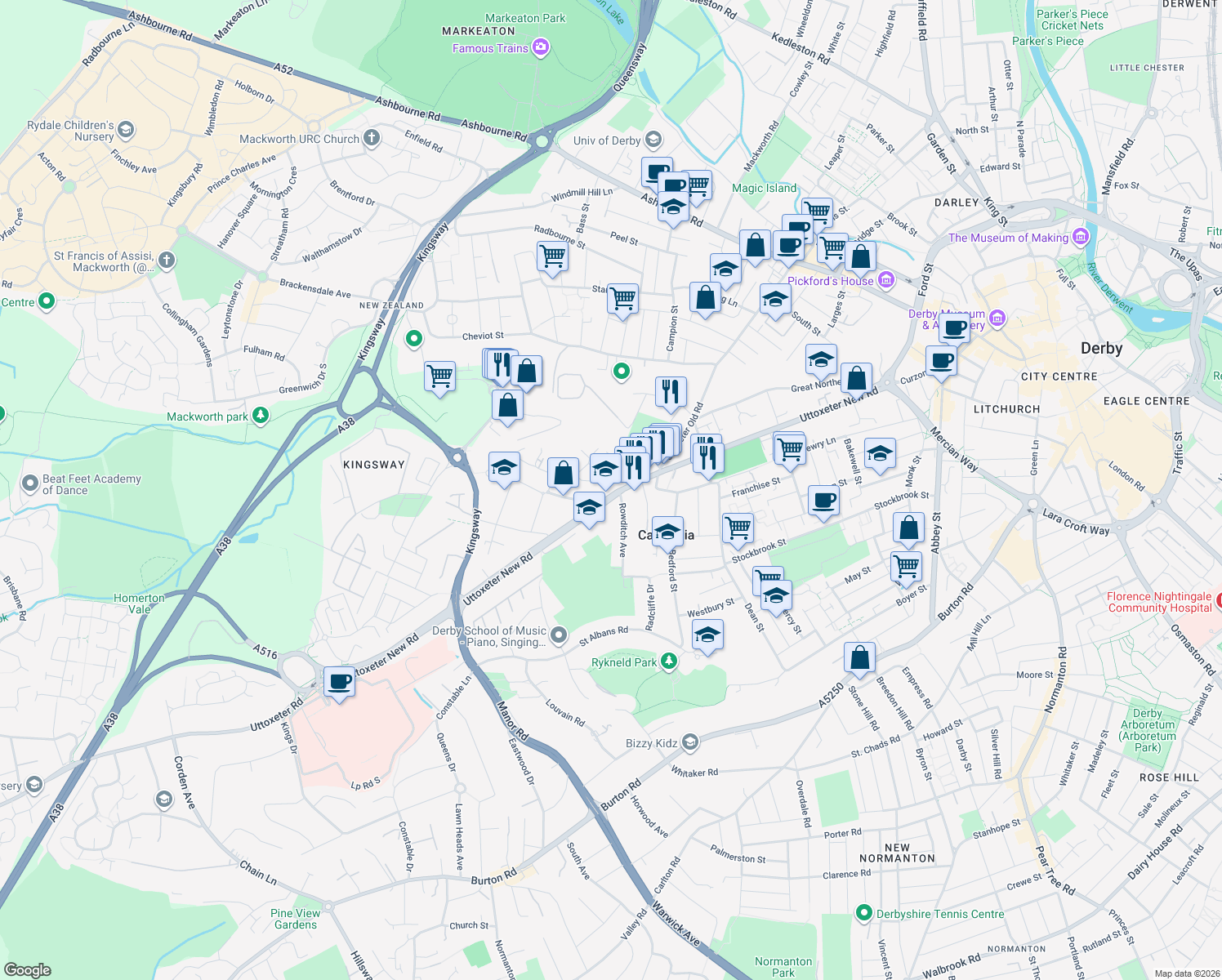 Uttoxeter New Road, Derby England - Walk Score